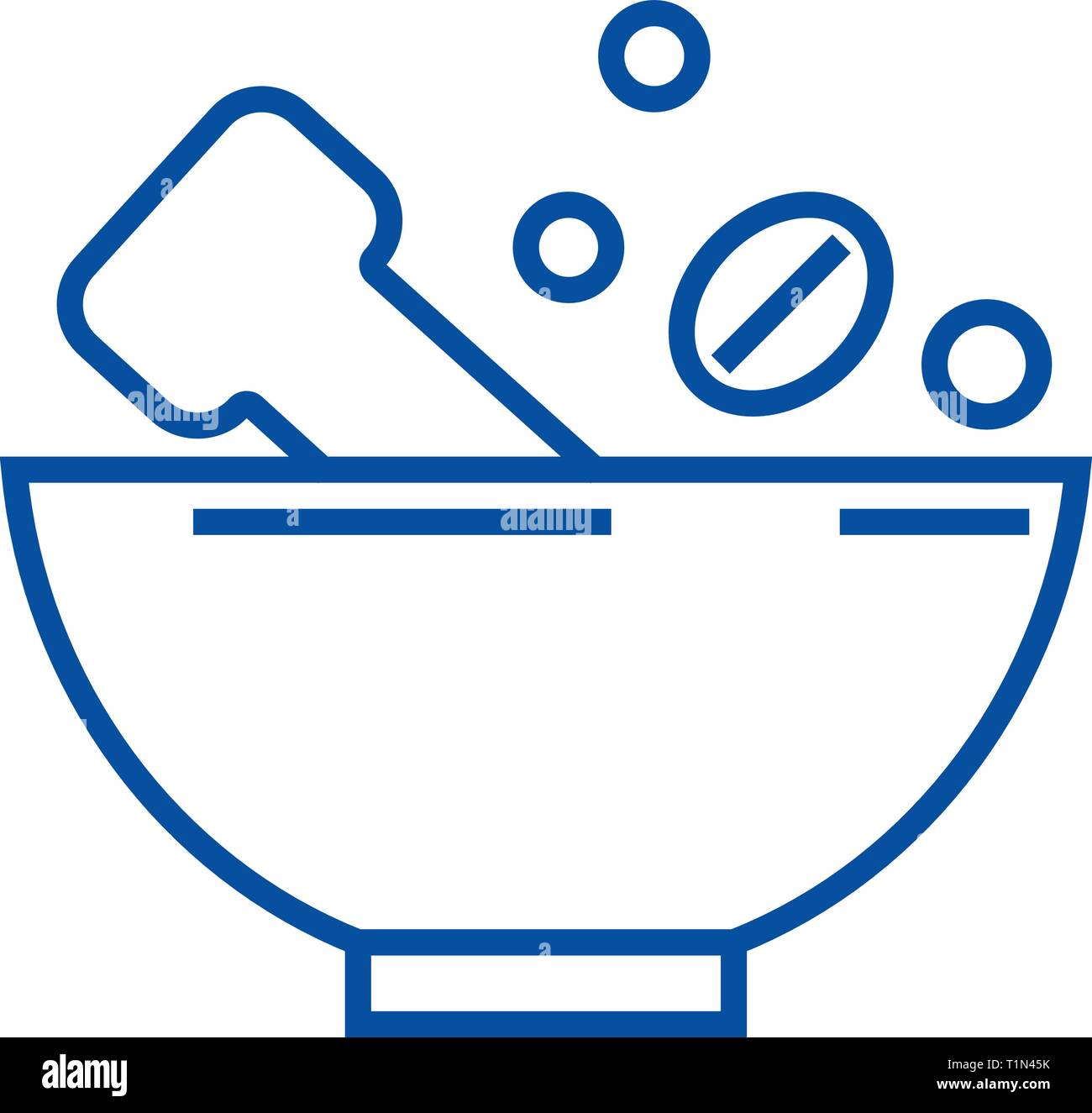 Grinding spices line icon concept. Grinding spices flat vector symbol ...