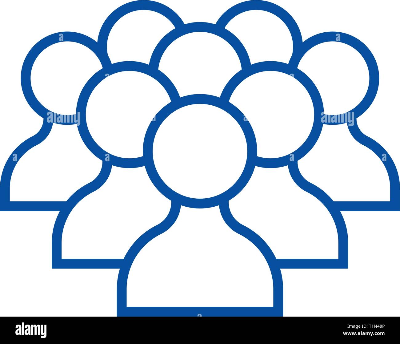 Group of users line icon concept. Group of users flat vector symbol ...