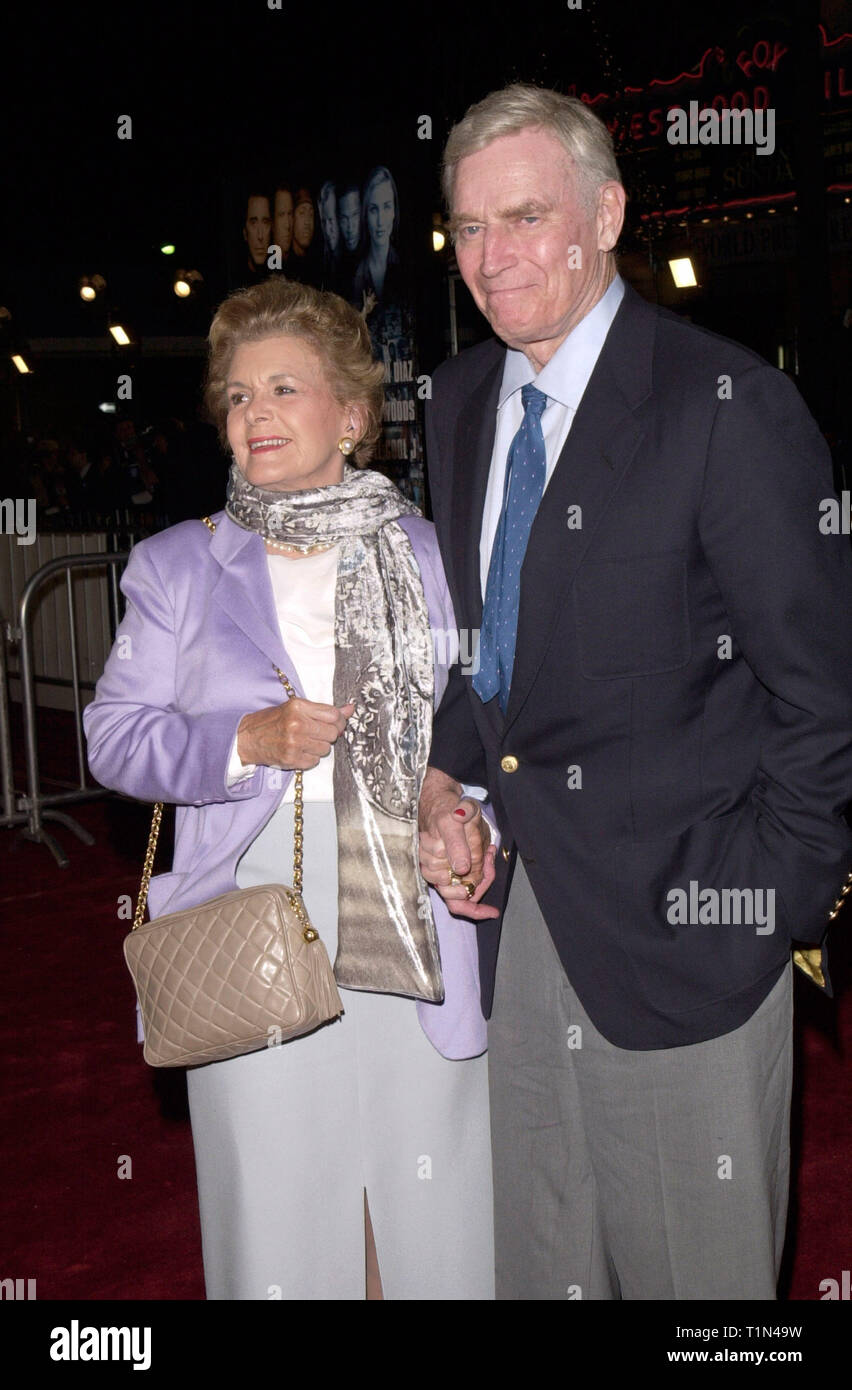 LOS ANGELES, CA. December 16, 1999: Actor Charlton Heston & wife LYDIA ...