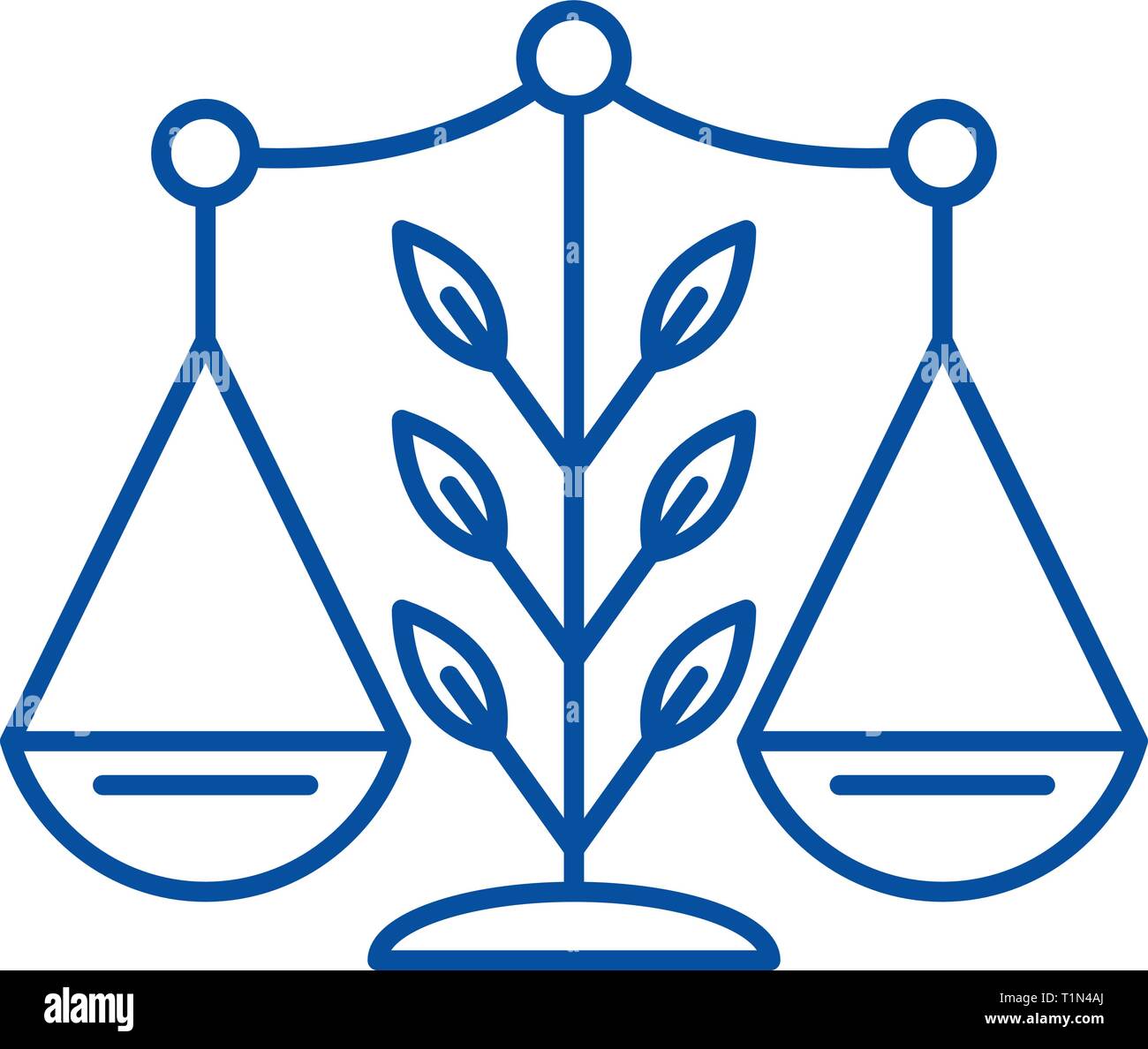 Growing law line icon concept. Growing law flat vector symbol, sign ...