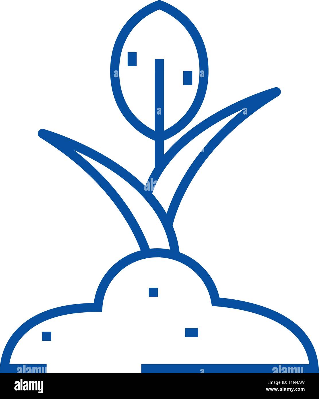 Growing plant line icon concept. Growing plant flat vector symbol, sign ...
