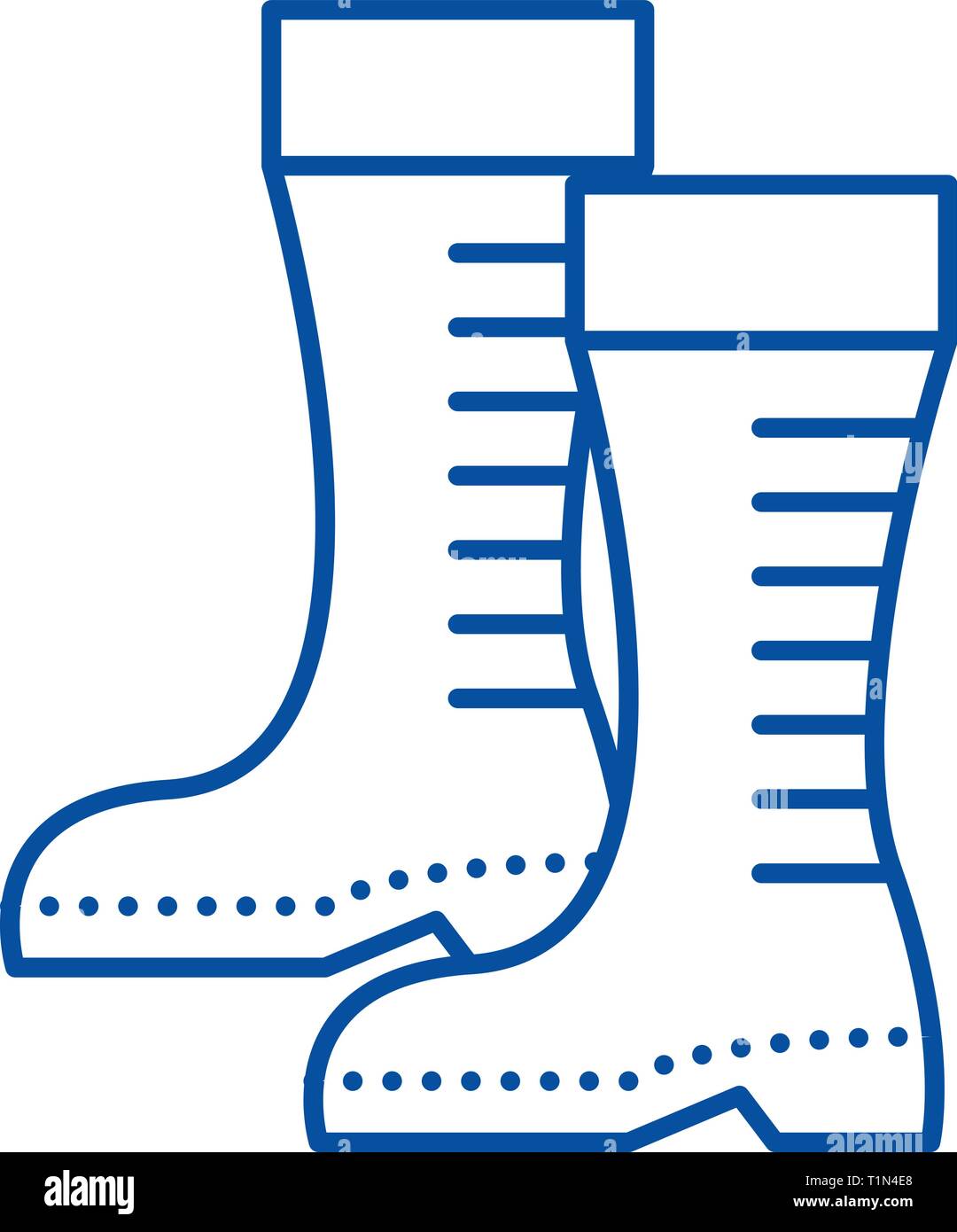 Gumboots line icon concept. Gumboots flat vector symbol, sign, outline ...