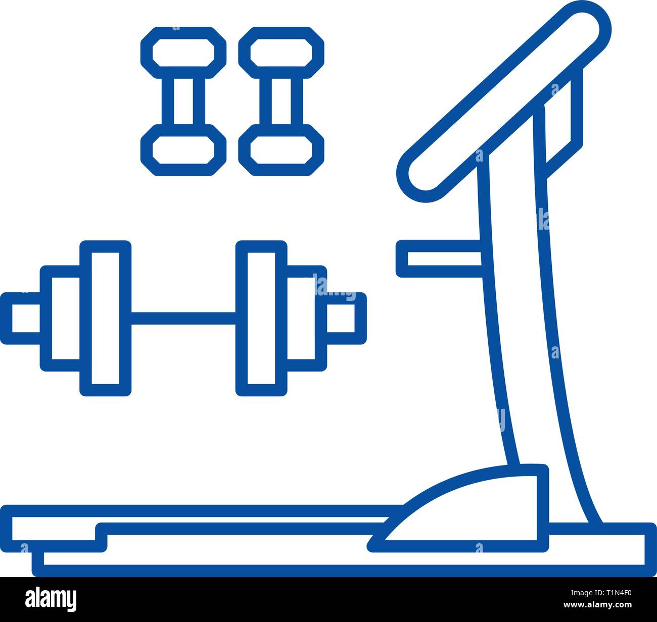 Gym training line icon concept. Gym training flat vector symbol, sign ...