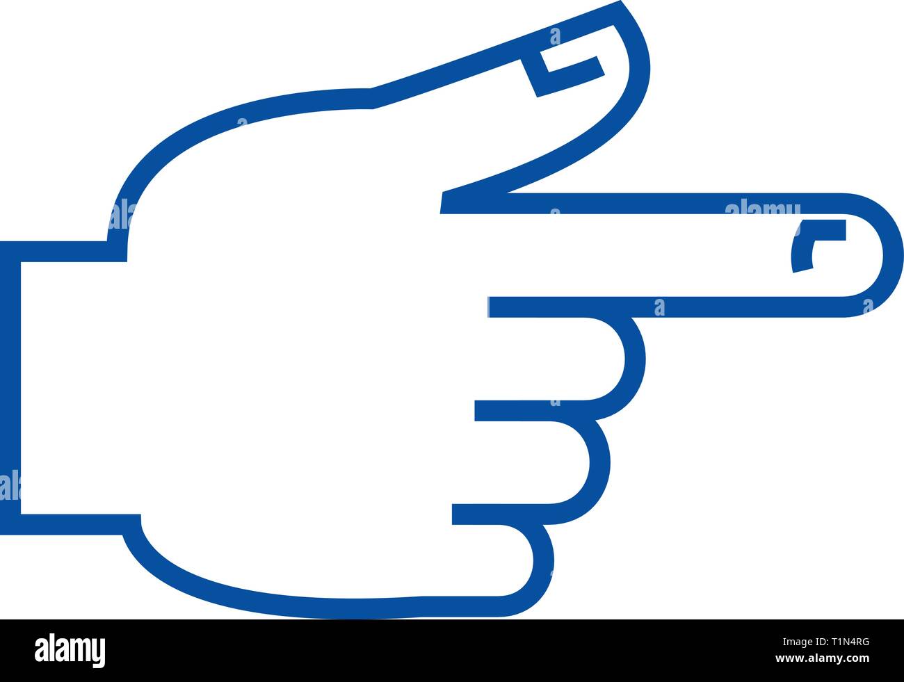 Hand pointer line icon concept. Hand pointer flat vector symbol, sign ...