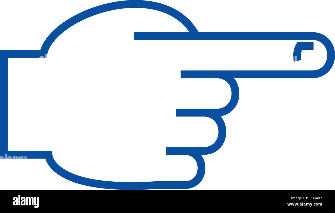 Hand with pointing finger front line icon concept. Hand with pointing ...