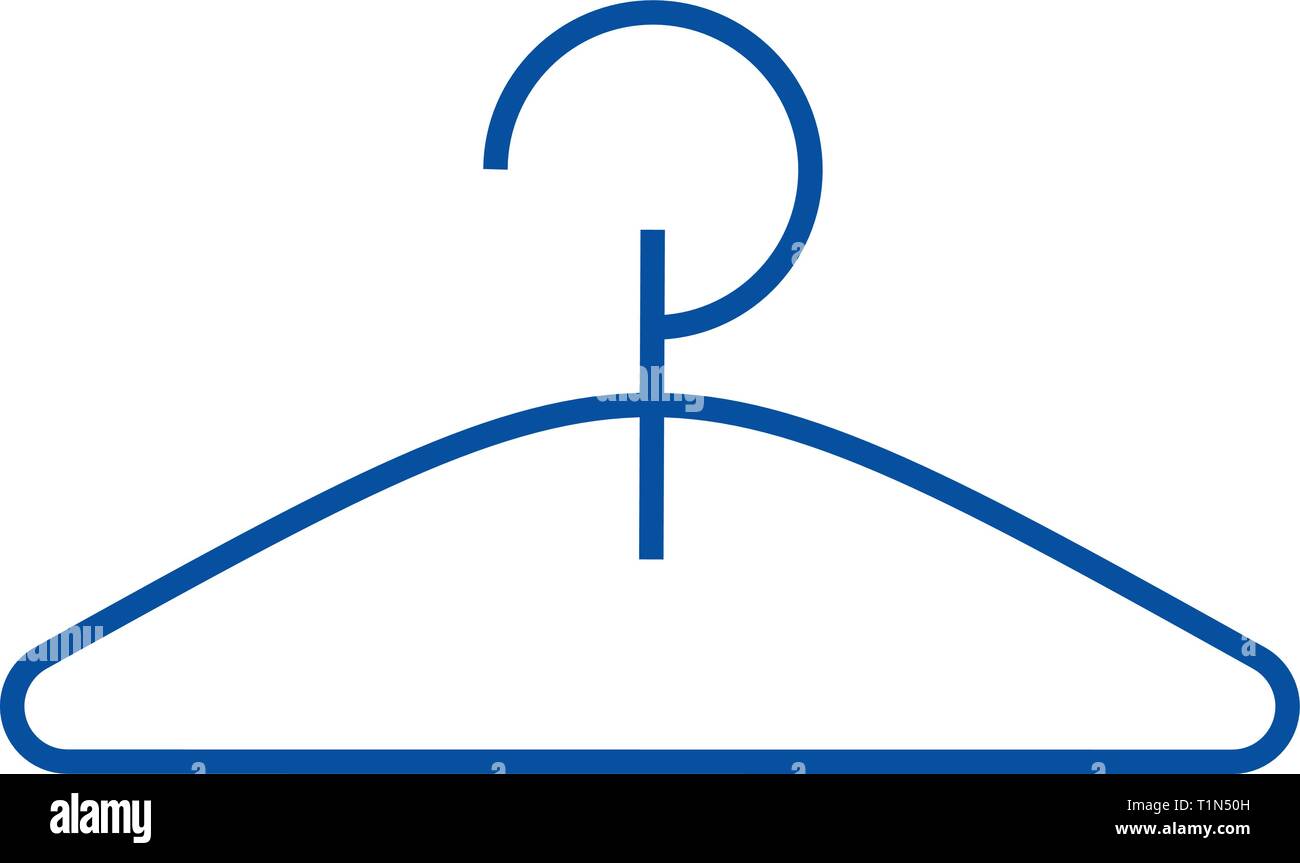 Hanger line icon concept. Hanger flat vector symbol, sign, outline ...