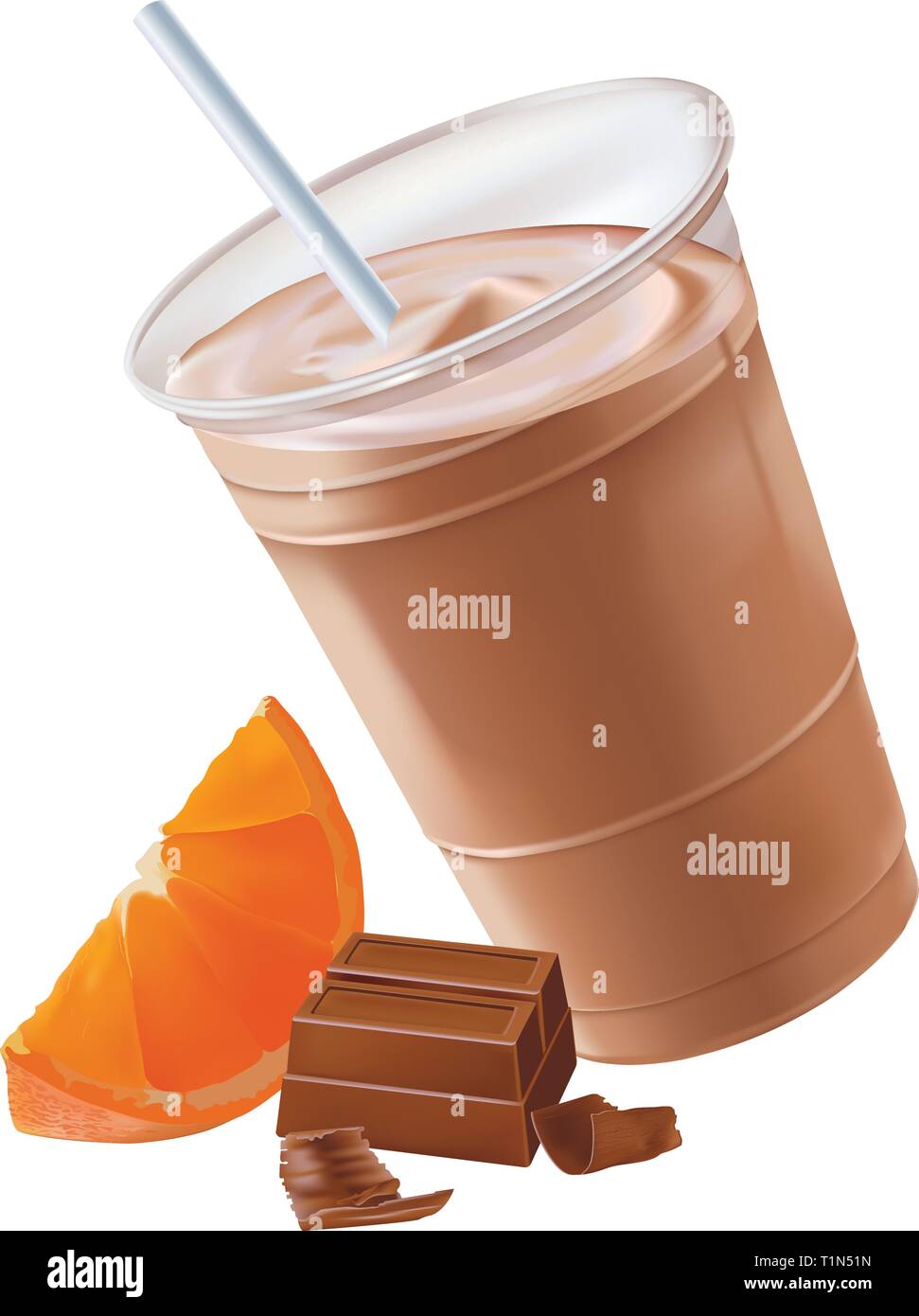 Orange & chocolate milkshake,vector Stock Vector Image & Art - Alamy