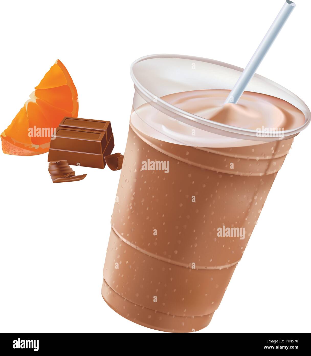 Orange & chocolate milkshake,vector Stock Vector Image & Art - Alamy