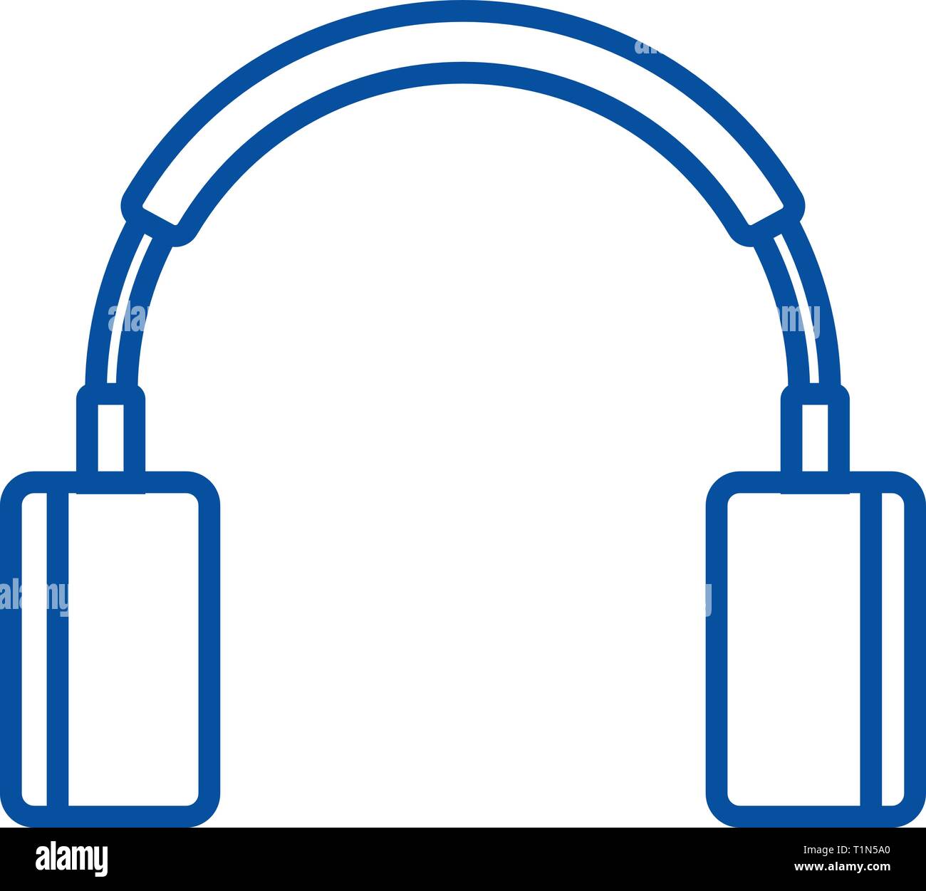 Headphones sign line icon concept. Headphones sign flat vector symbol ...