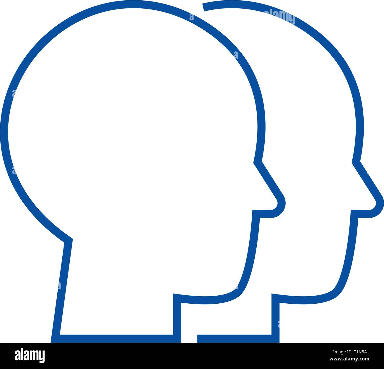 Heads illustration line icon concept. Heads illustration flat vector ...