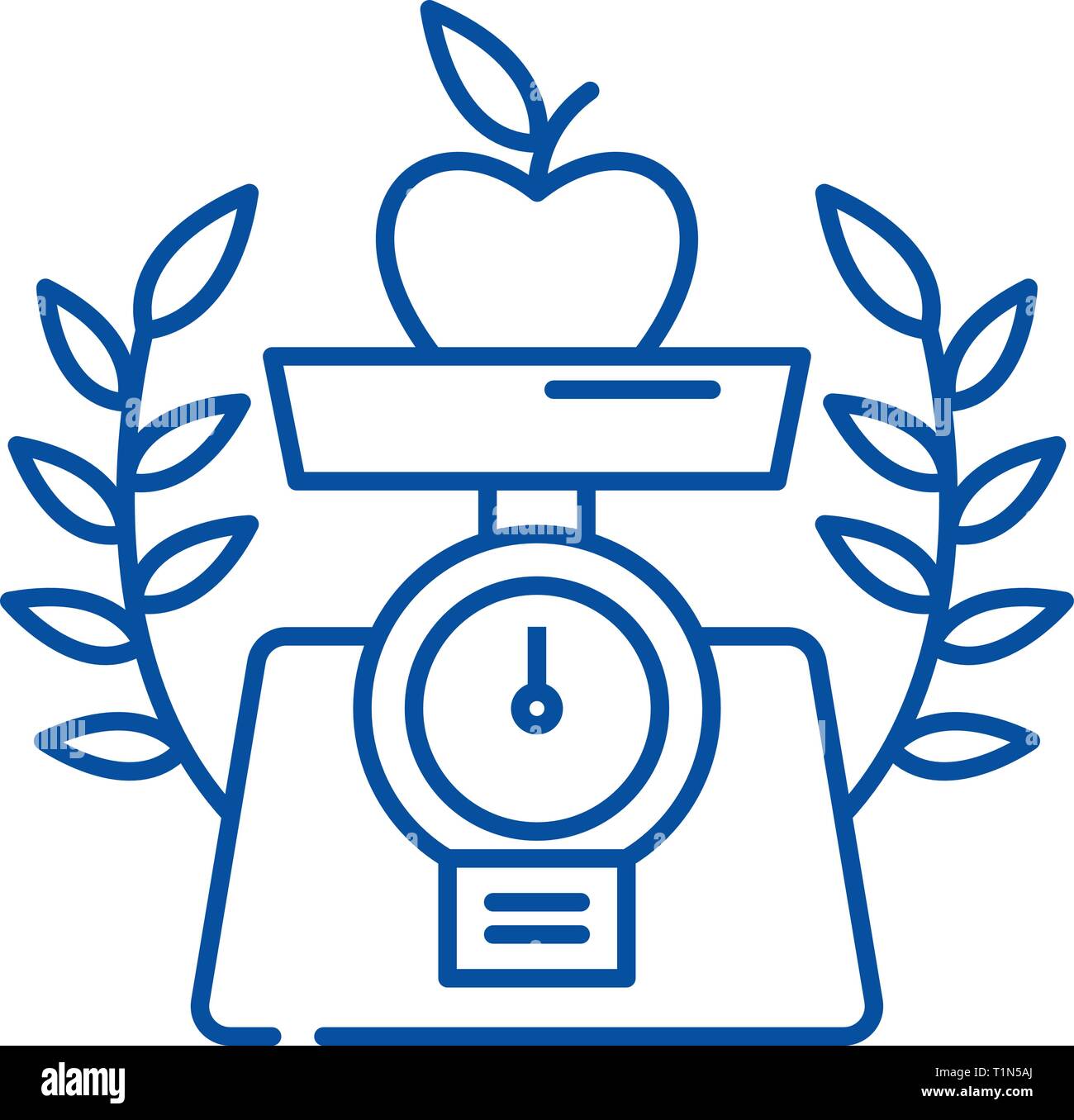 Healthy food line icon concept. Healthy food flat vector symbol, sign ...