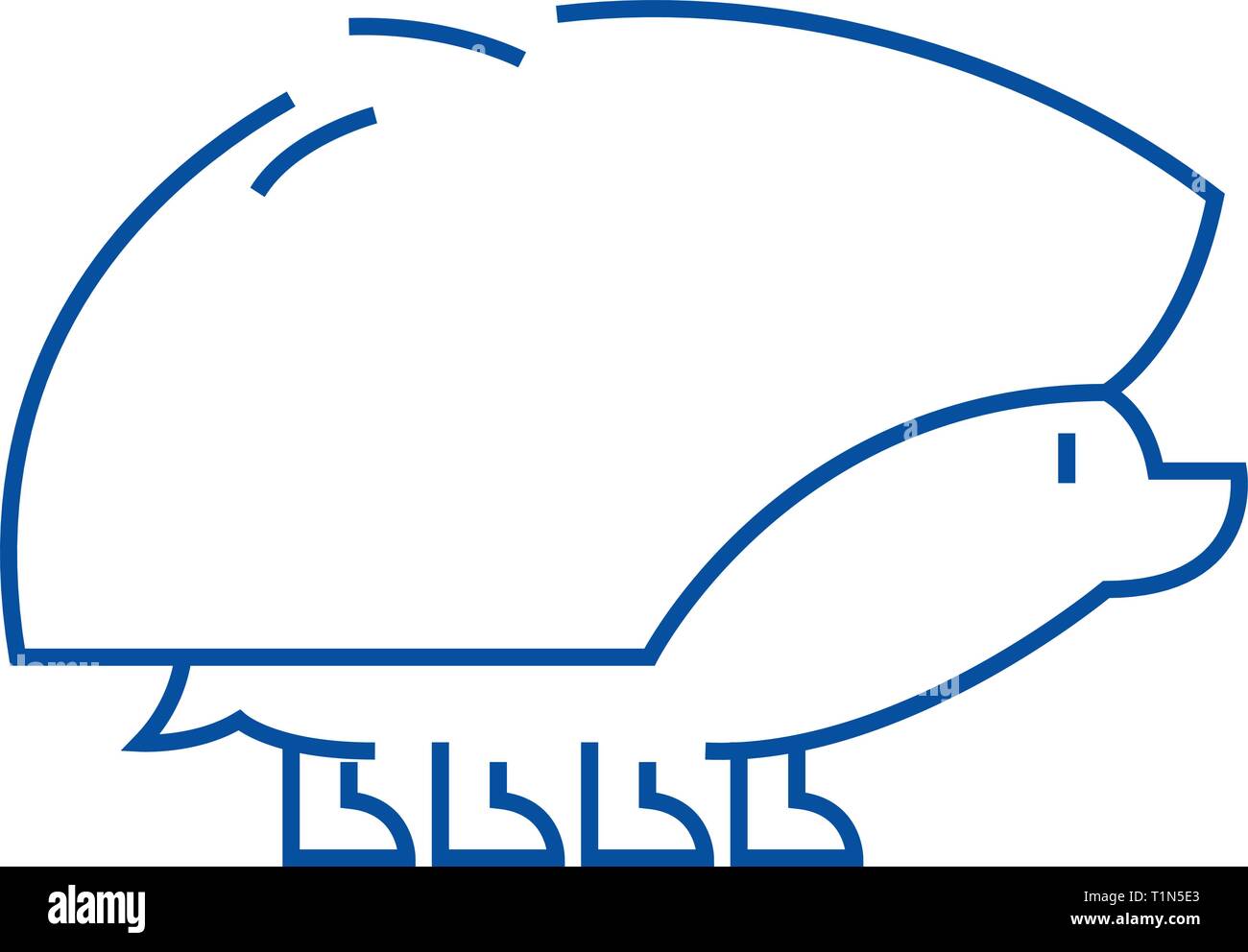 Hedgehog line icon concept. Hedgehog flat vector symbol, sign, outline ...