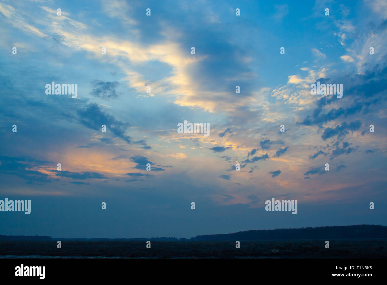 Sunrise near river with colorful sky and clouds in the morning Stock ...
