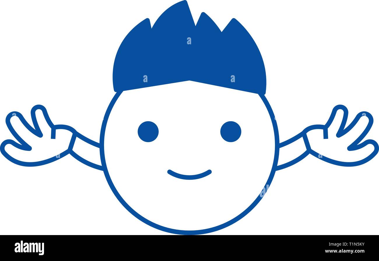 Hippy emoji line icon concept. Hippy emoji flat vector symbol, sign ...