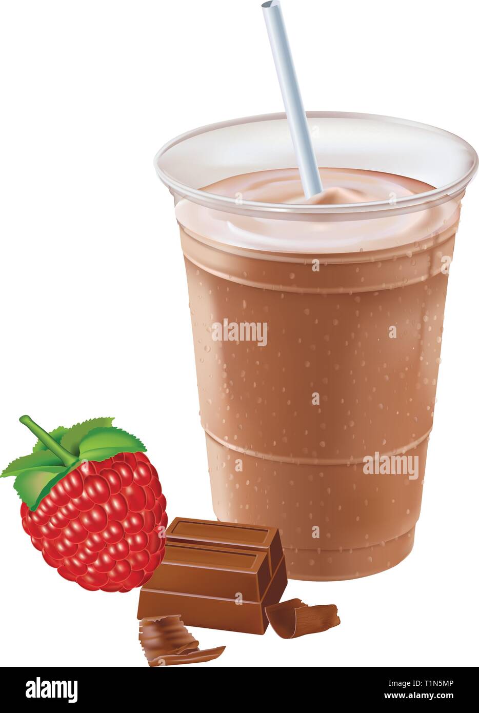 Healthy raspberry smoothie Stock Vector Images - Alamy
