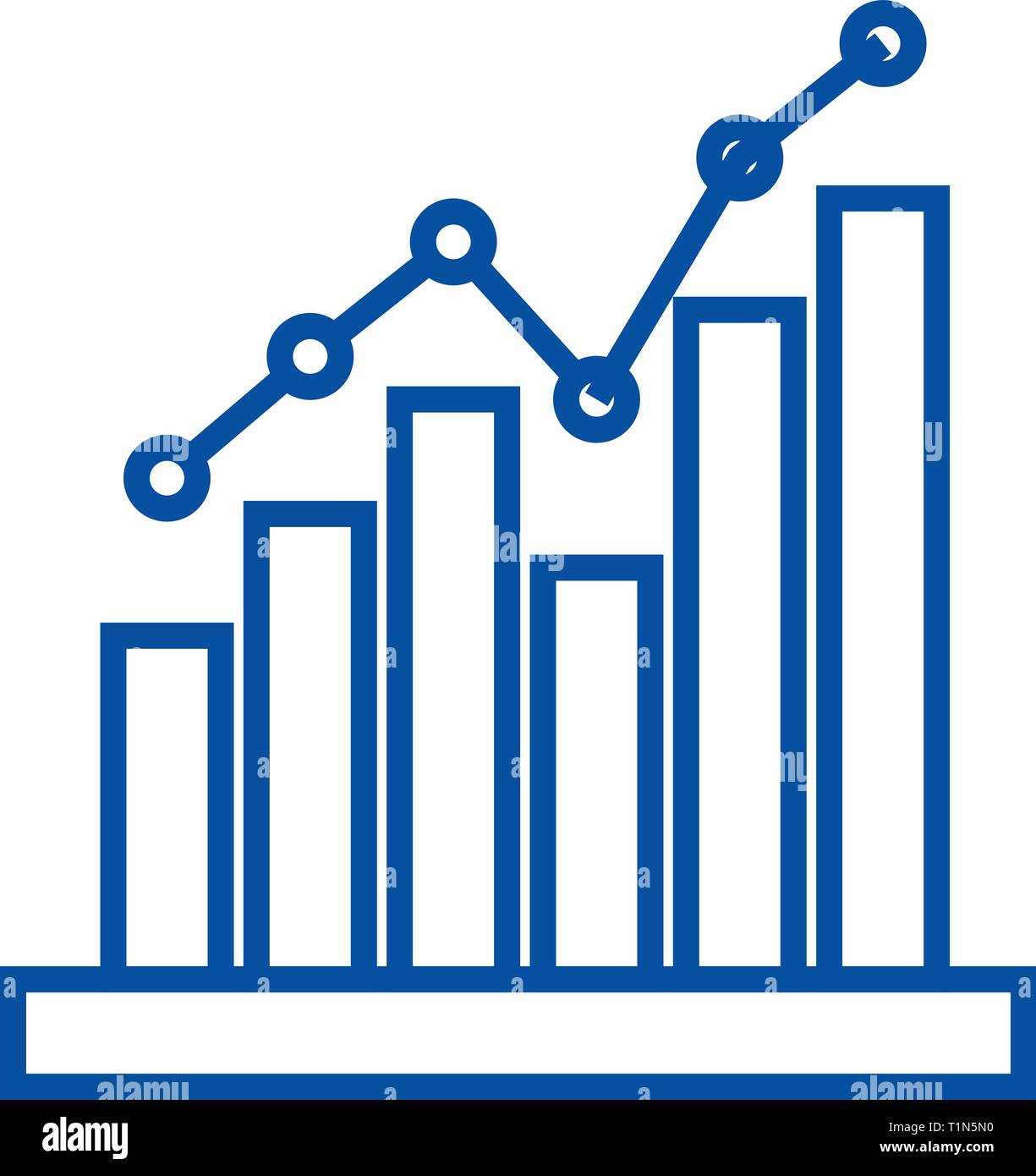 Histogram line icon concept. Histogram flat vector symbol, sign ...