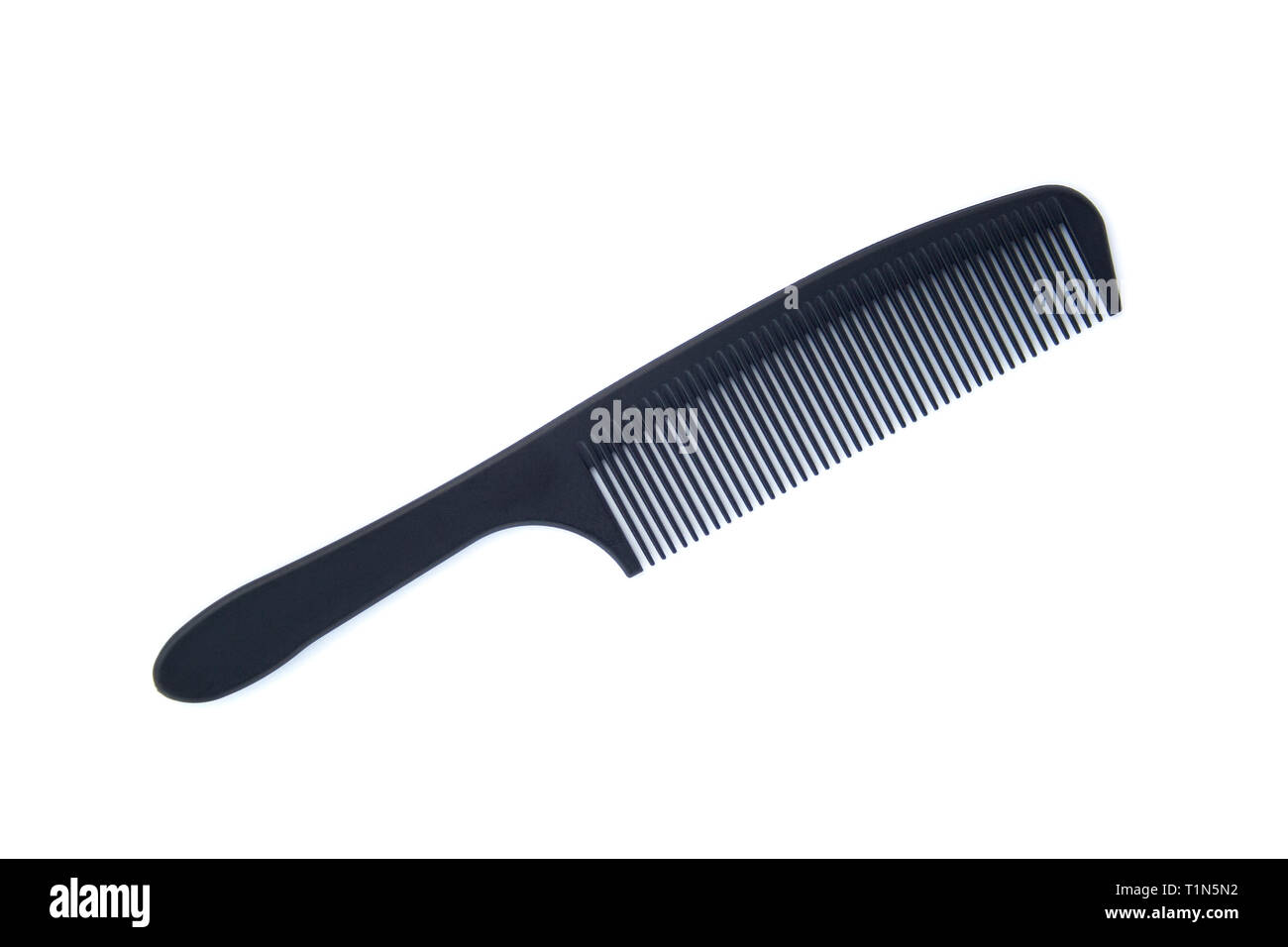 Black comb isolated on white background. Top view Stock Photo - Alamy