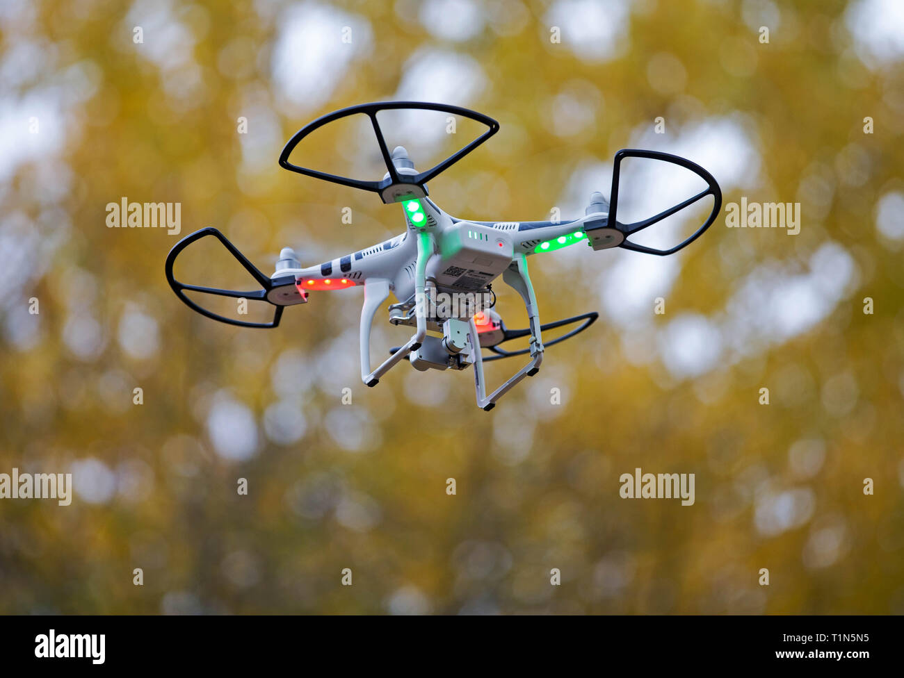 Someone flying with a drone, with a camera mounted, even though it is ...