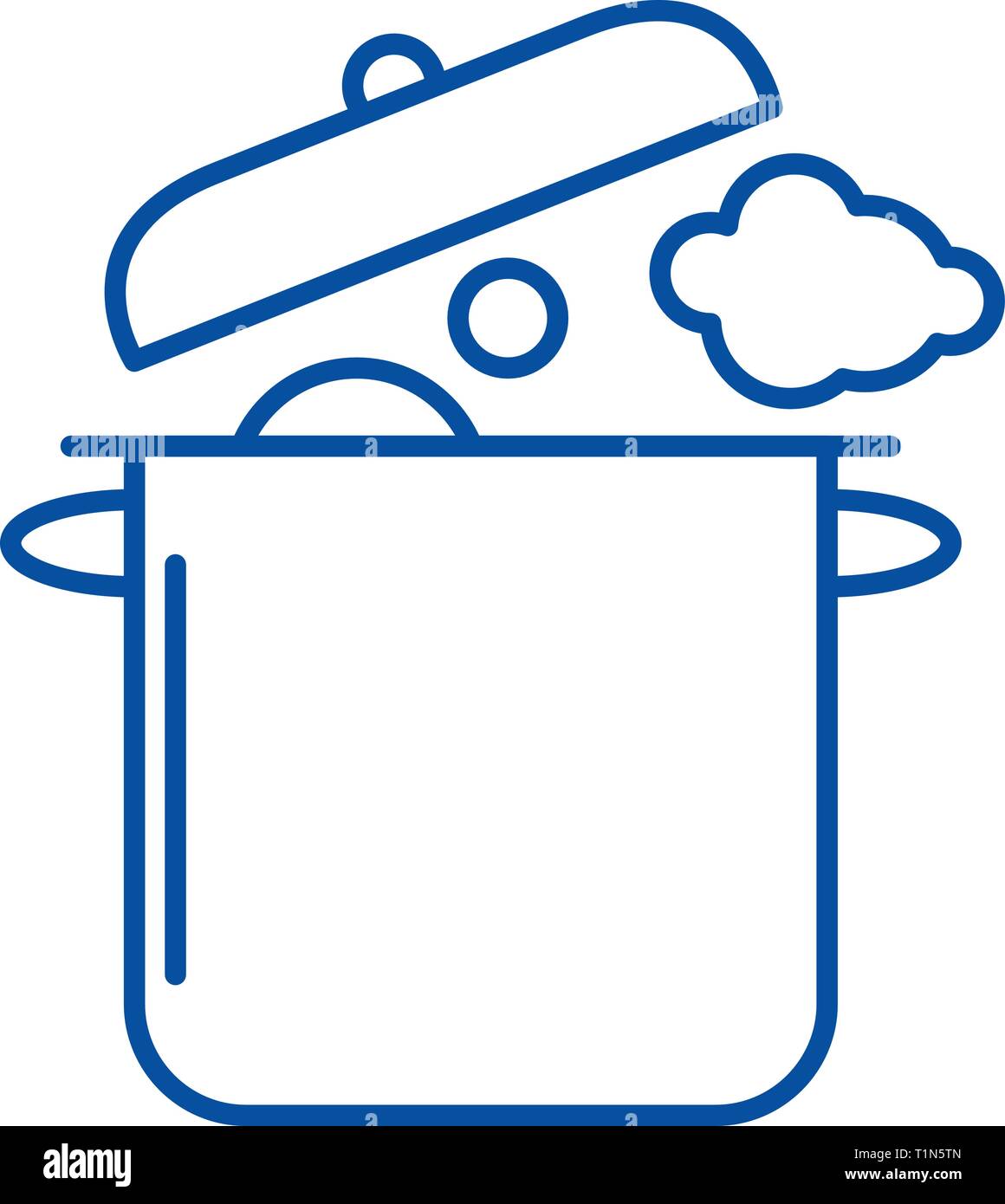Home cooking line icon concept. Home cooking flat vector symbol, sign ...