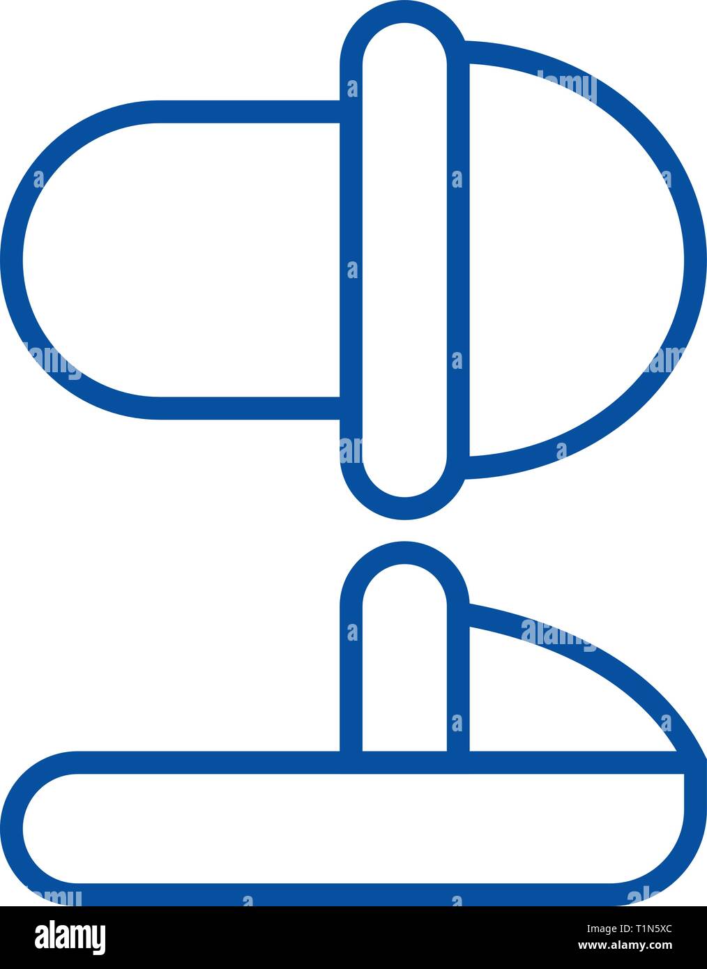 Home slippers line icon concept. Home slippers flat vector symbol, sign ...