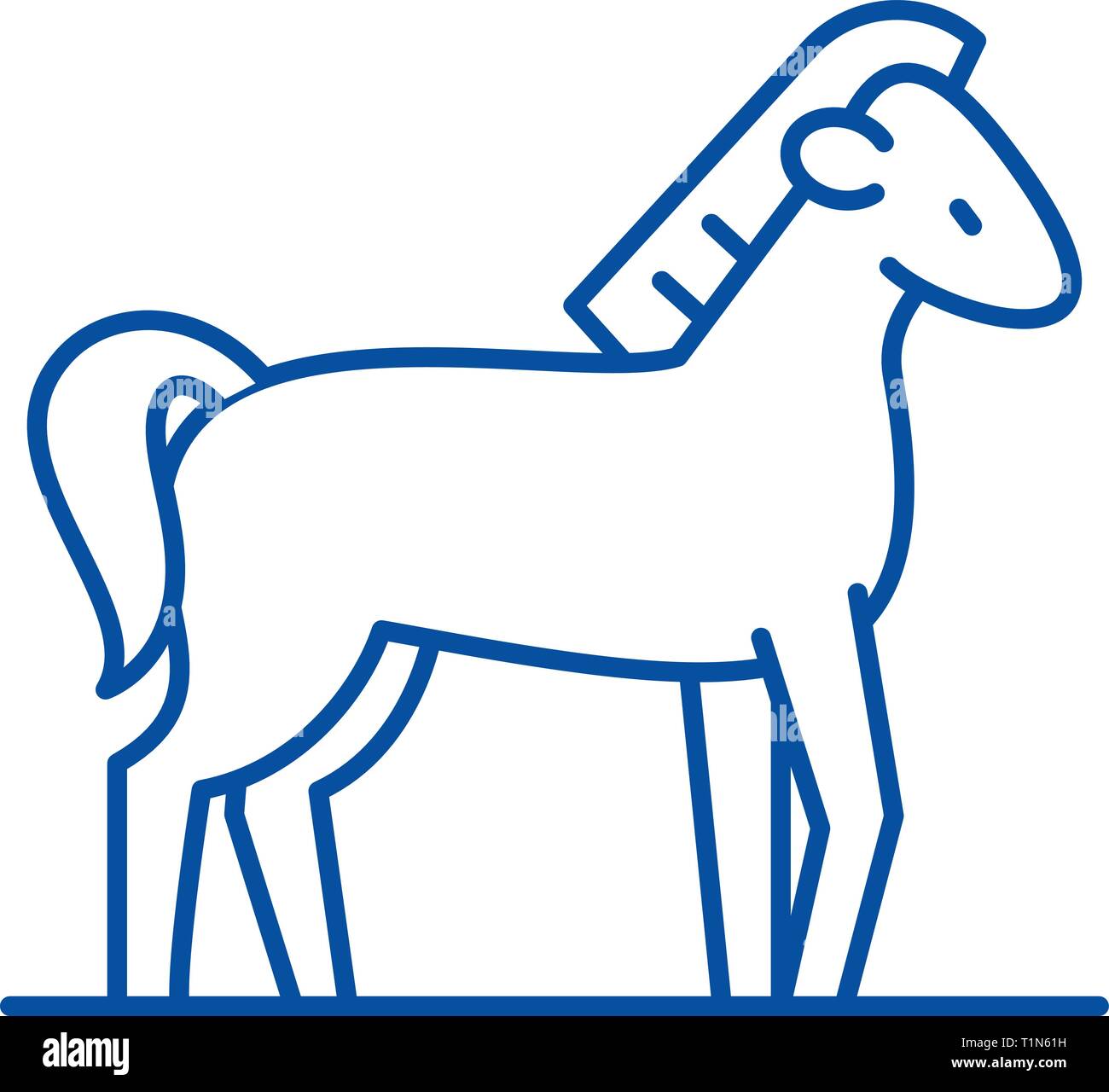 Horse line icon concept. Horse flat vector symbol, sign, outline ...