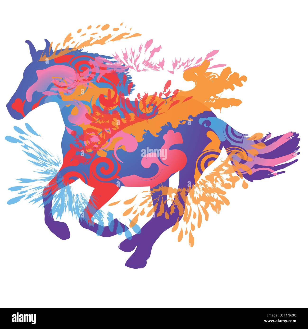 A fast galloping blue horse Stock Vector Image & Art - Alamy