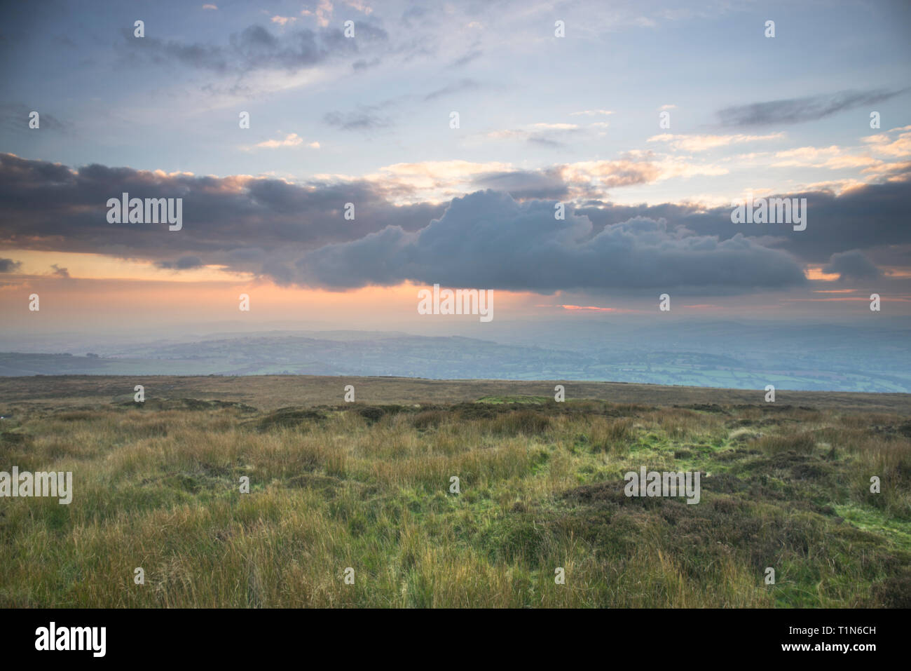 A view from near the summit of Abdon Burf on Brown Clee Hill, the ...
