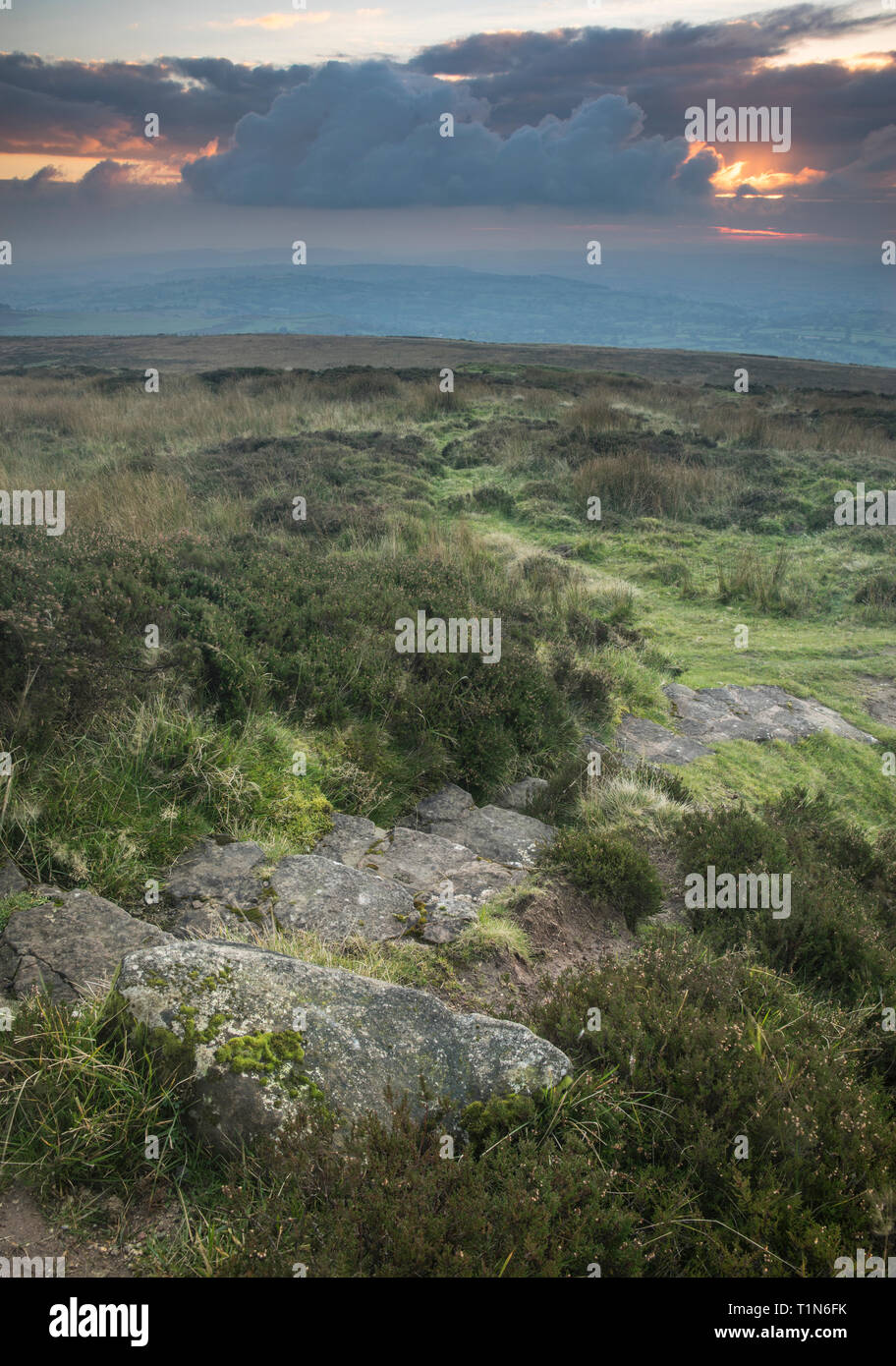 A view from near the summit of Abdon Burf on Brown Clee Hill, the ...