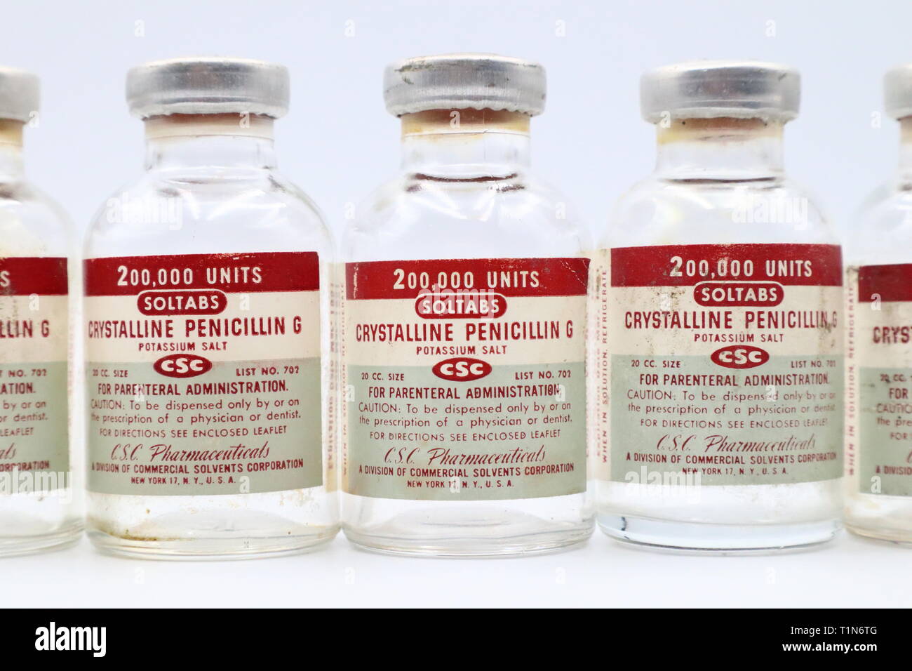 Vintage 1951 Vial of PENICILLIN G Produced by CSC Pharmaceuticals ...
