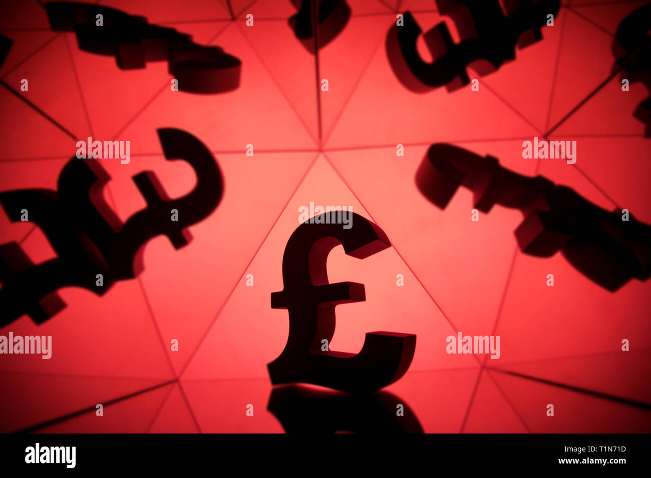 British Pound Sterling Currency Symbol With Many Mirroring Images of ...