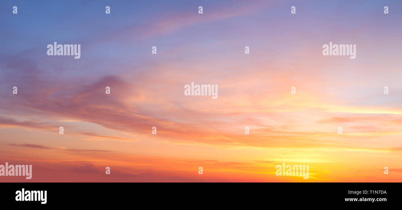Real majestic sunrise sundown sky background with gentle colorful ...