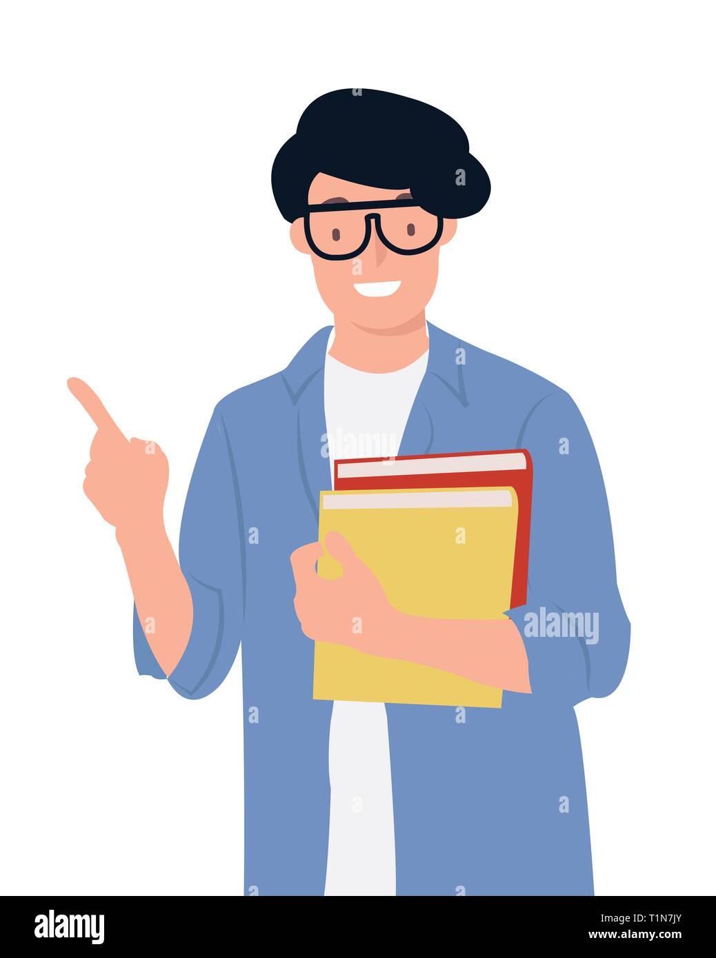 Boy carrying book Stock Vector Images - Alamy