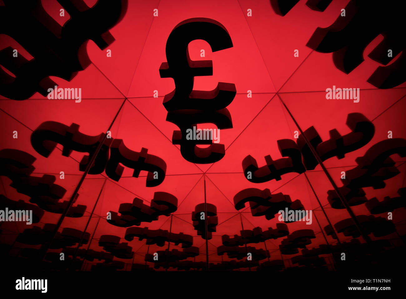 British Pound Sterling Currency Symbol With Many Mirroring Images of ...