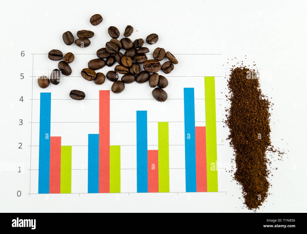 Infographic and coffee beans Stock Photo - Alamy