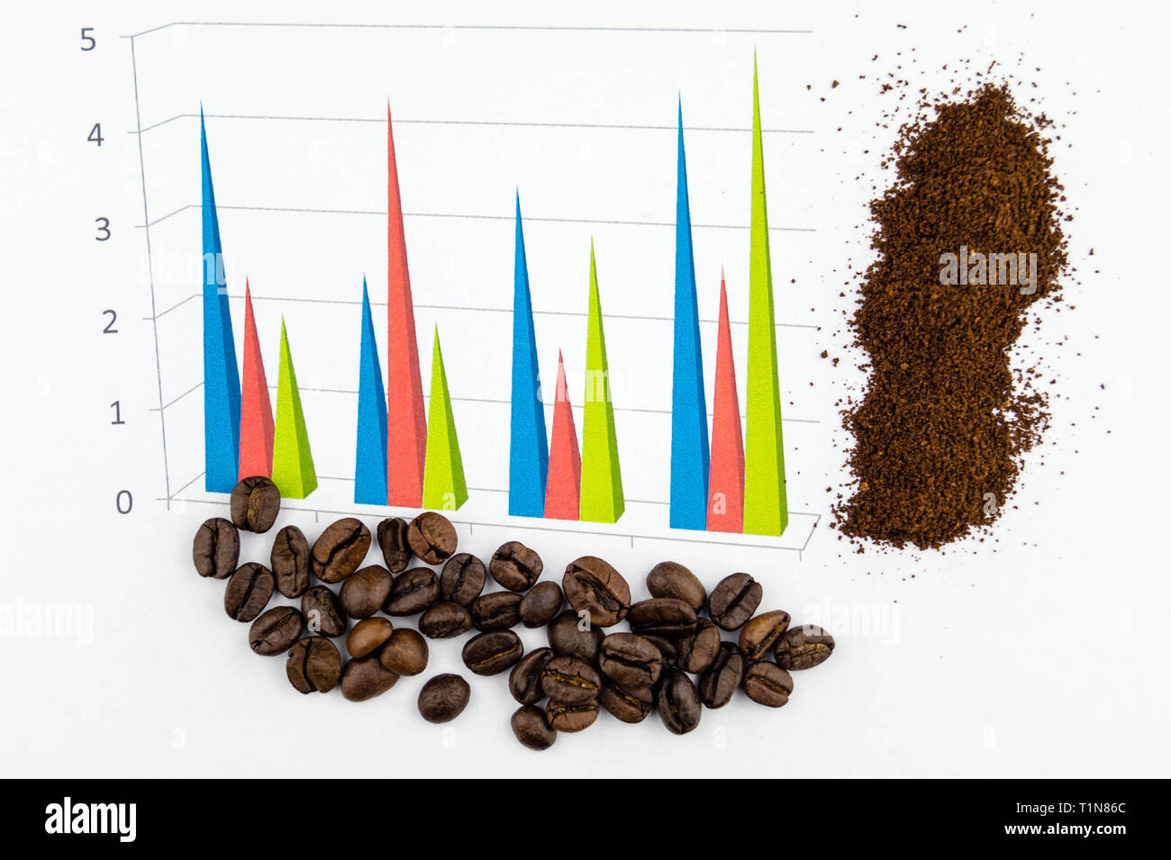 Coffee cup beans business graph hi-res stock photography and images - Alamy