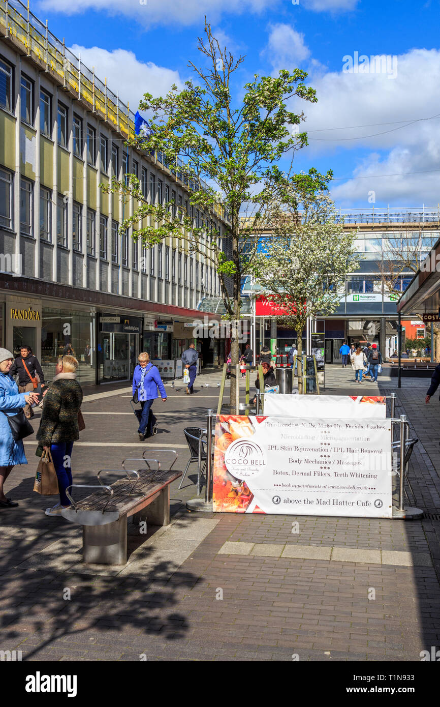 Stevenage Town Centre Shopping Hertfordshire High Resolution Stock ...
