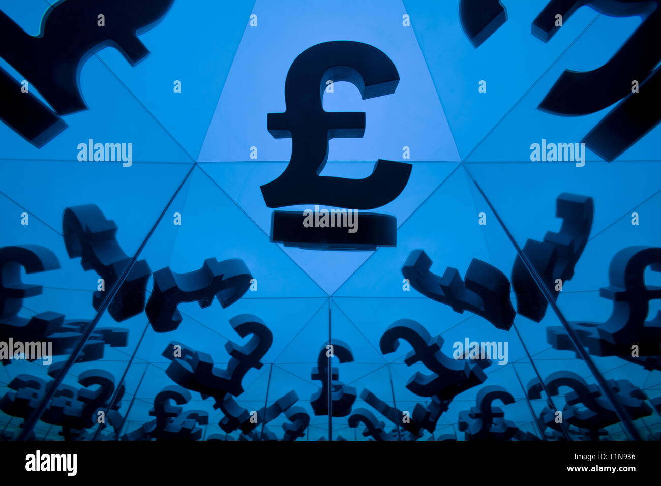 British Pound Sterling Currency Symbol With Many Mirroring Images of ...