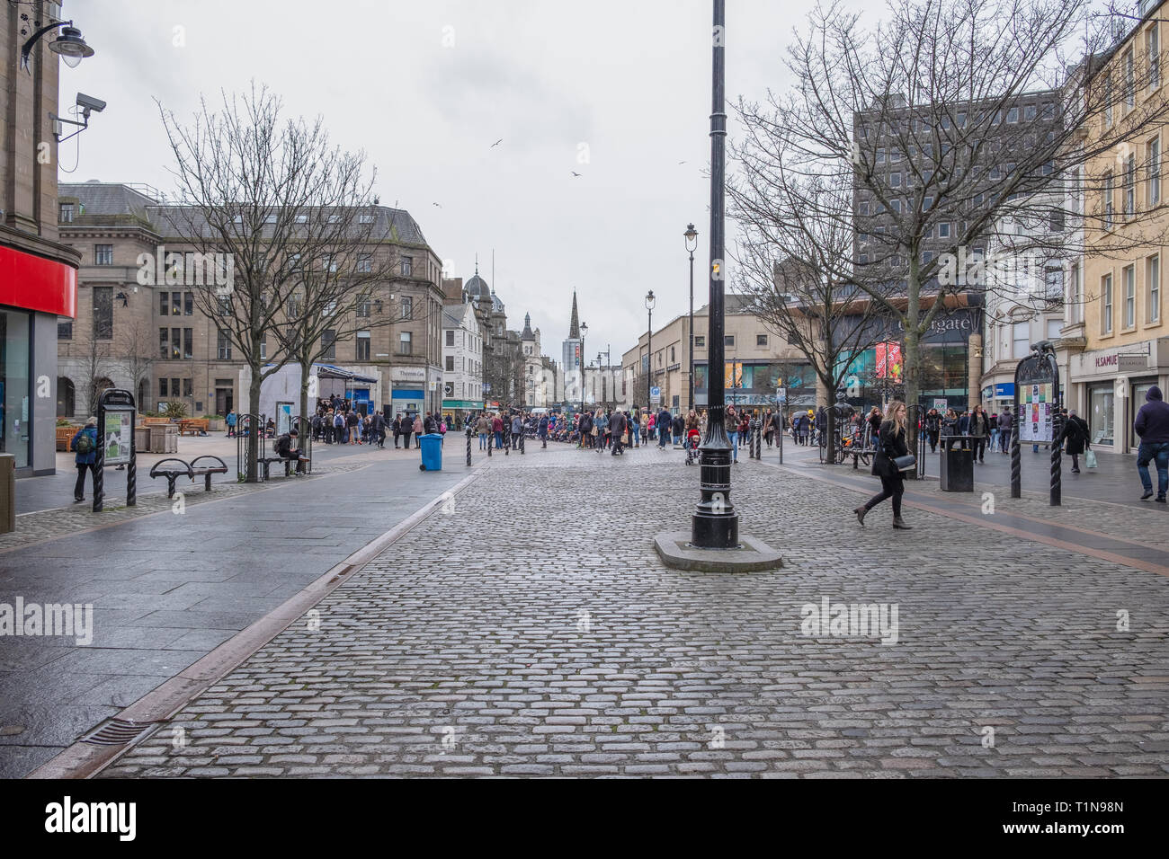 Dundee, Scotland, UK - March 22, 2019: High Street in the City Centre ...