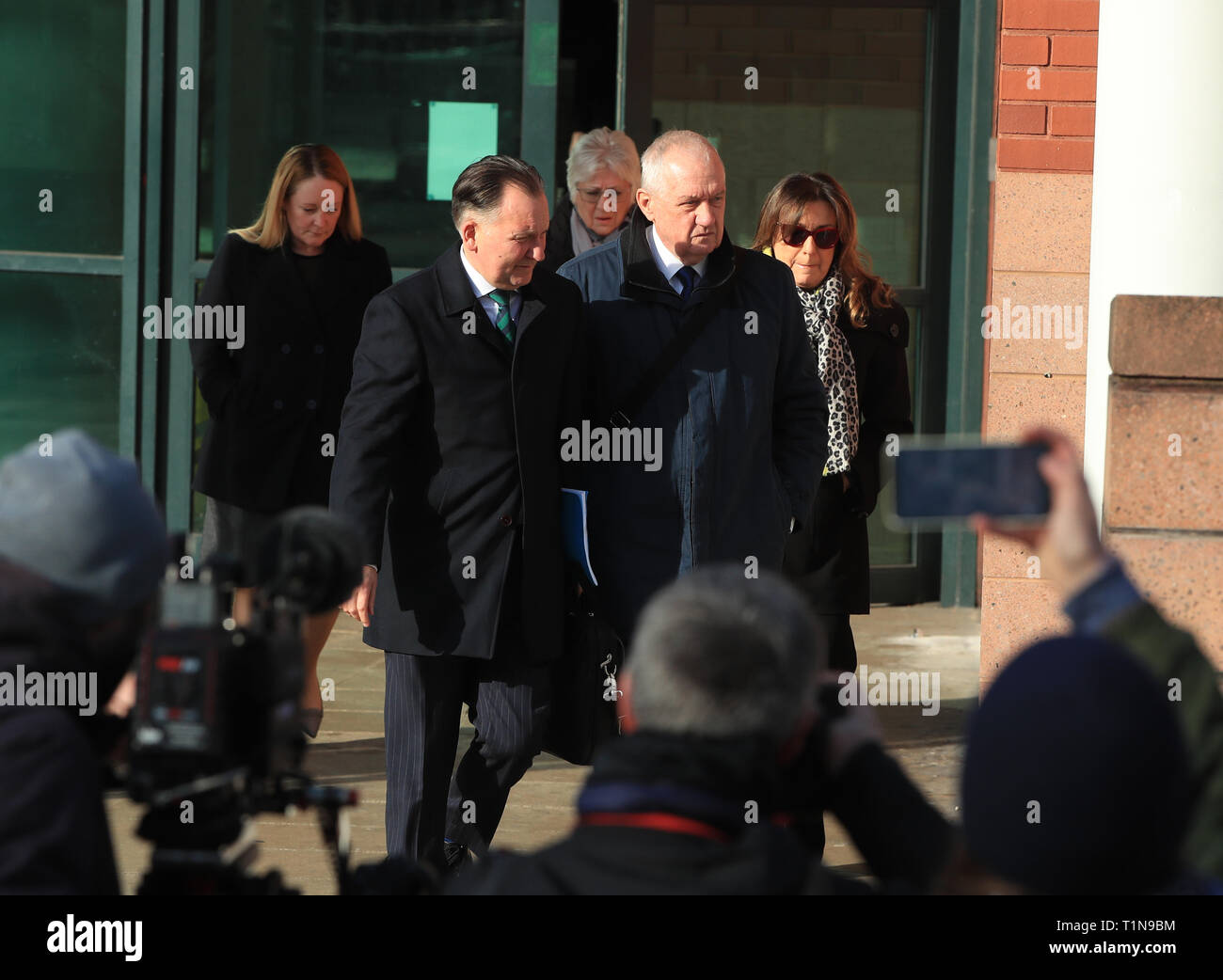 Hillsborough match commander David Duckenfield (centre right) leaves ...