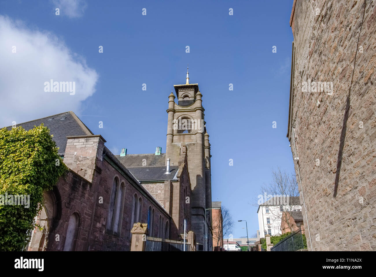 Dundee, Scotland, UK - March 23, 2019:Looking up Forebank Road past the ...