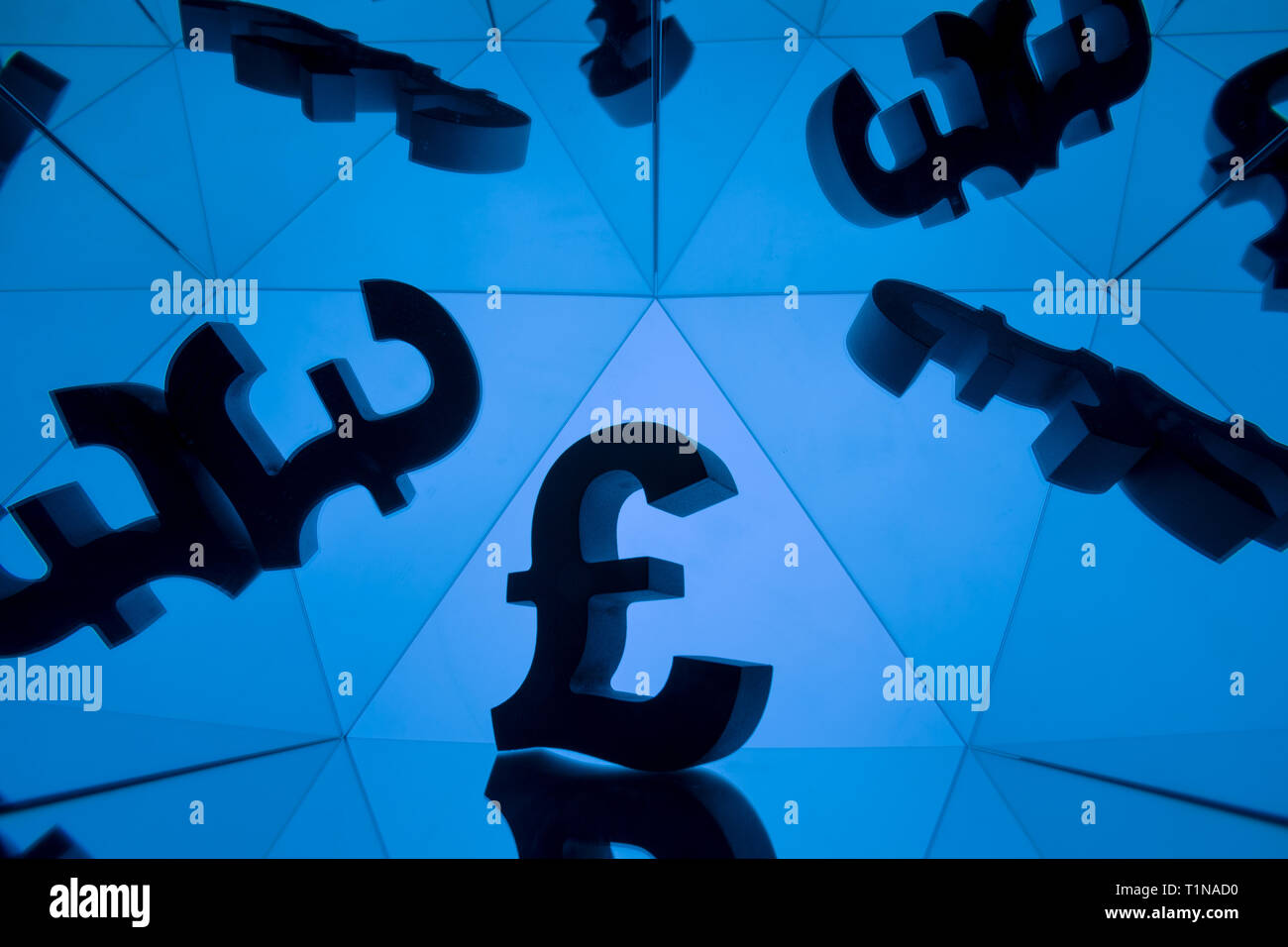British Pound Sterling Currency Symbol With Many Mirroring Images of ... British Pound Sterling Currency Symbol With Many Mirroring Images of ...