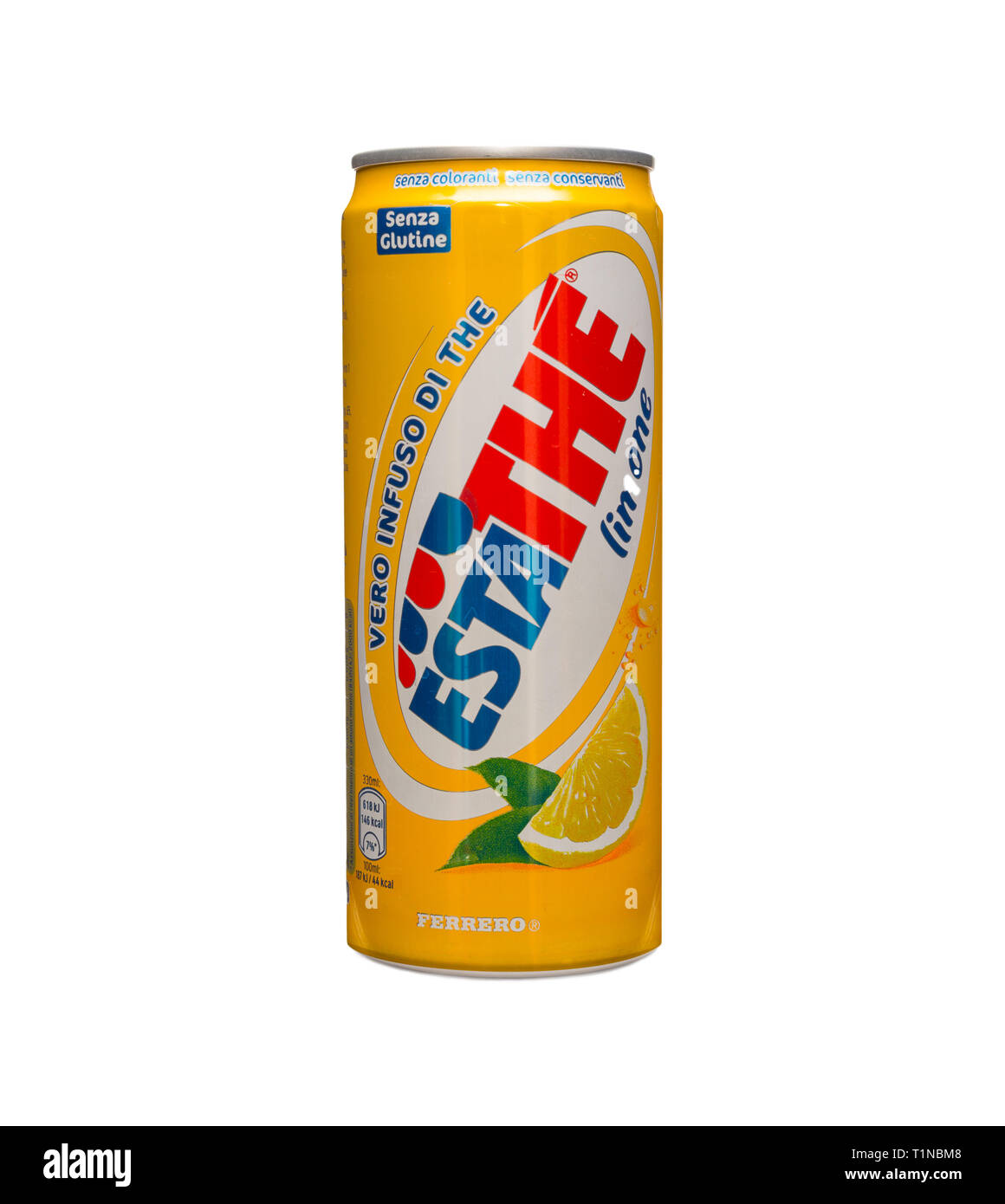 Naples,Italy - 21 march 2018: can of Ferrero Estathe lemon tea drink on ...