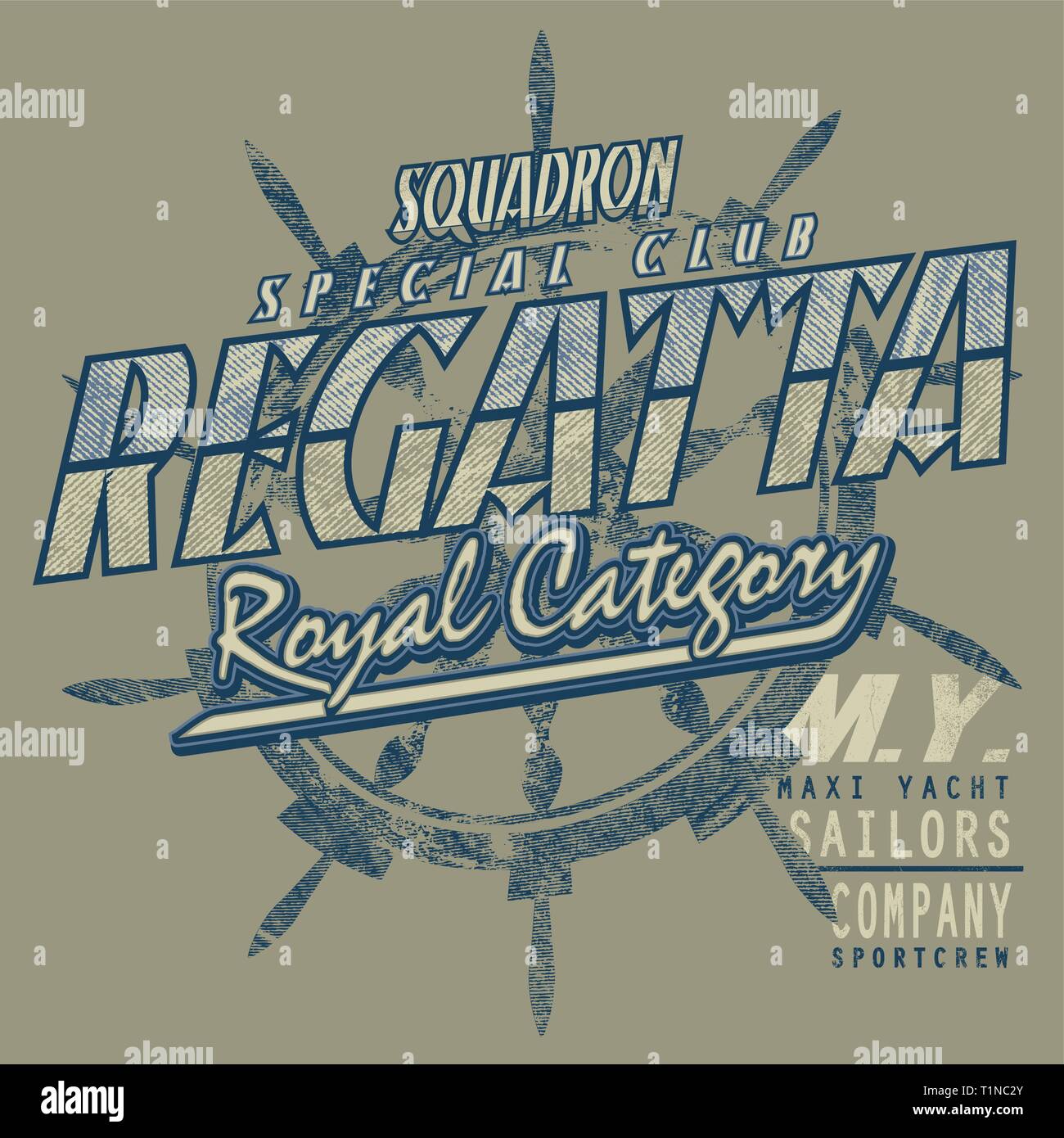 Typographic composition for regatta competition, vector artwork for ...
