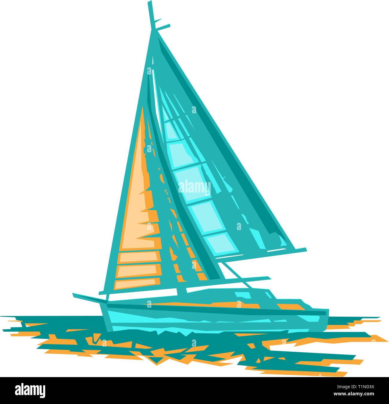 Sailboat stylized vector Stock Vector Image & Art - Alamy