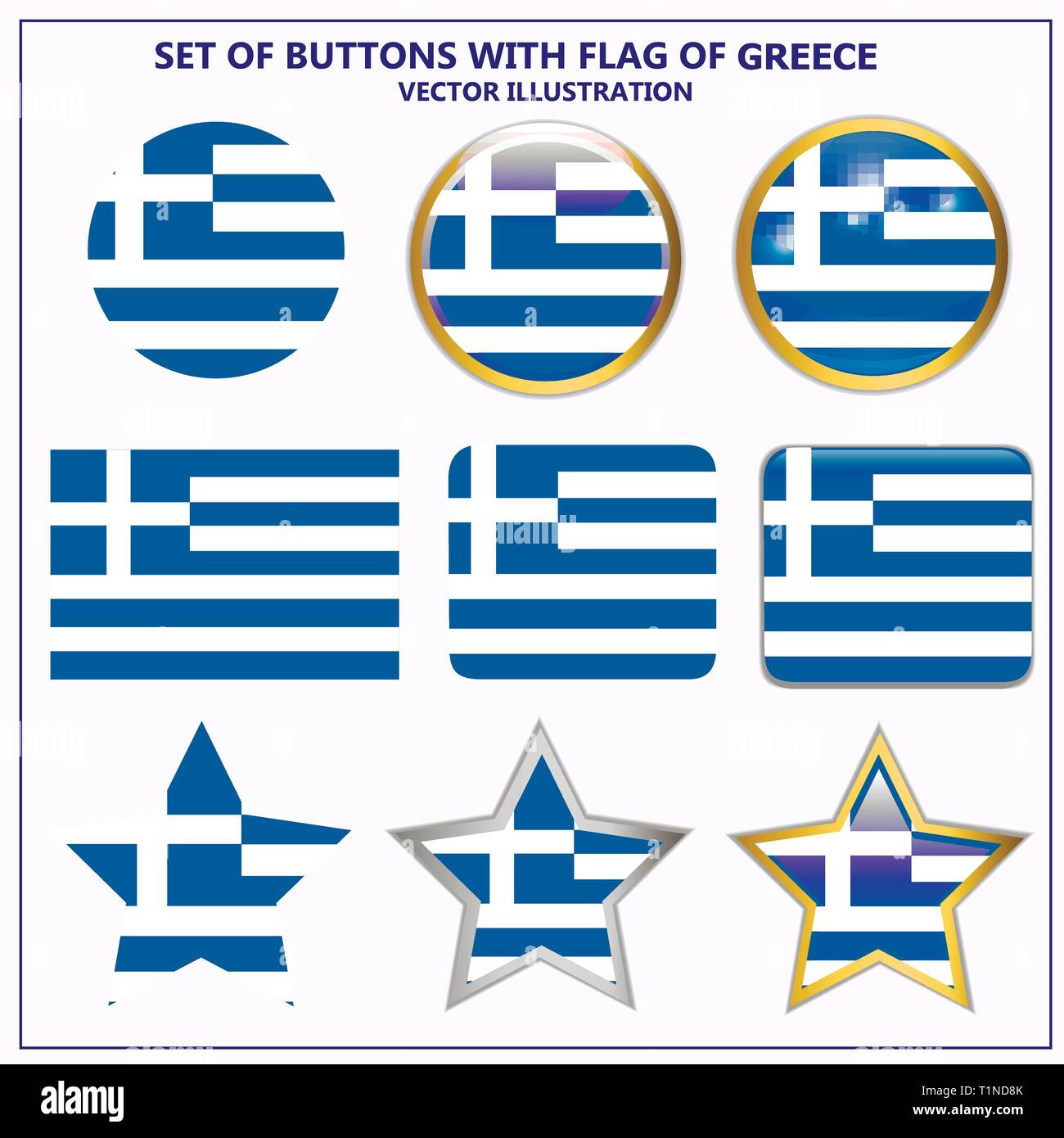 Banners with flag of Greece. Colorful illustrations with flags for web ...