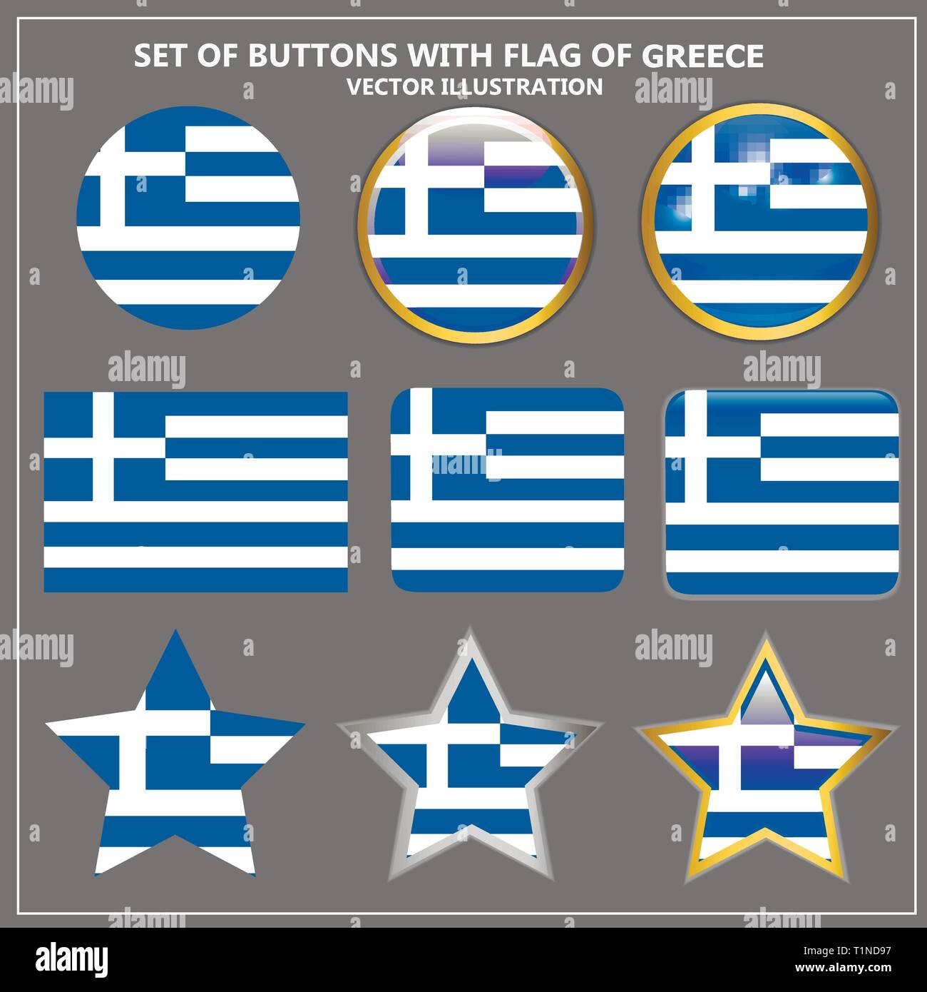Banners with flag of Greece. Colorful illustrations with flags for web ...