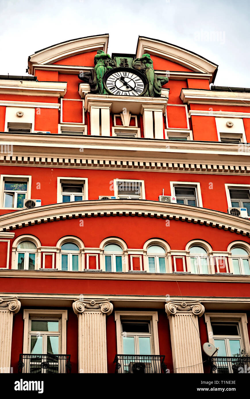 Building with a clock Stock Photo - Alamy
