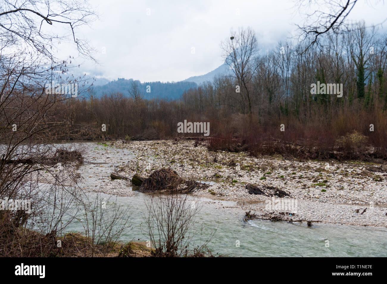 Winter in a small Town in the French Savoy Stock Photo - Alamy