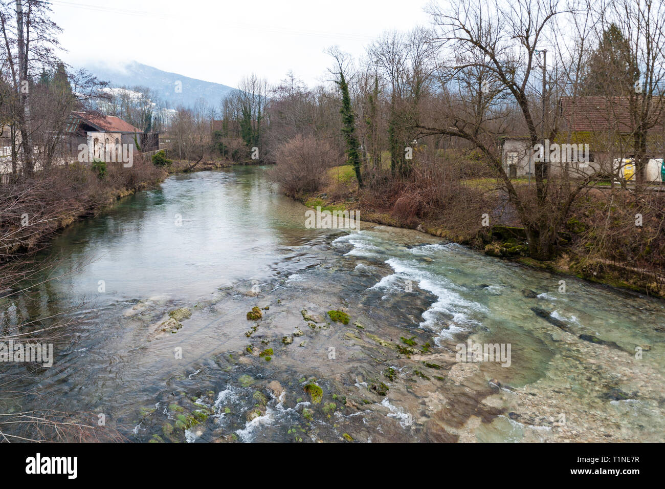 Winter in a small Town in the French Savoy Stock Photo - Alamy