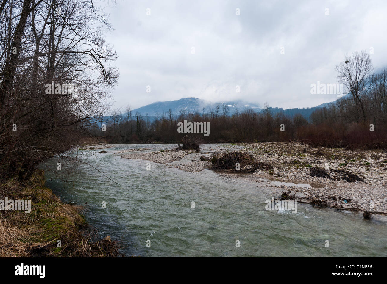 Winter in a small Town in the French Savoy Stock Photo - Alamy